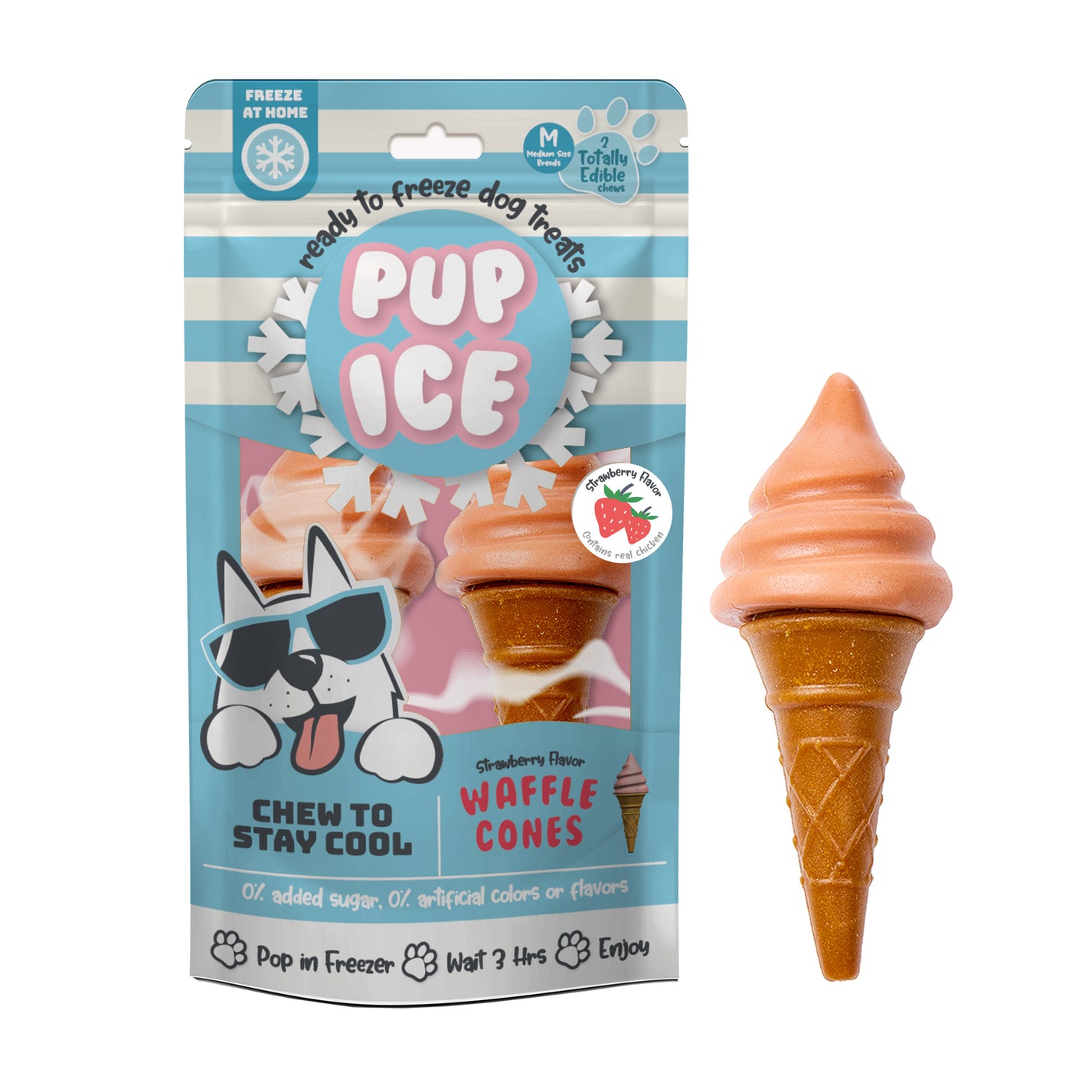 Imaginelles Pup Ice WaffleCones Vanilla & Peanut Butter Dog Treat 110g – Rufftail